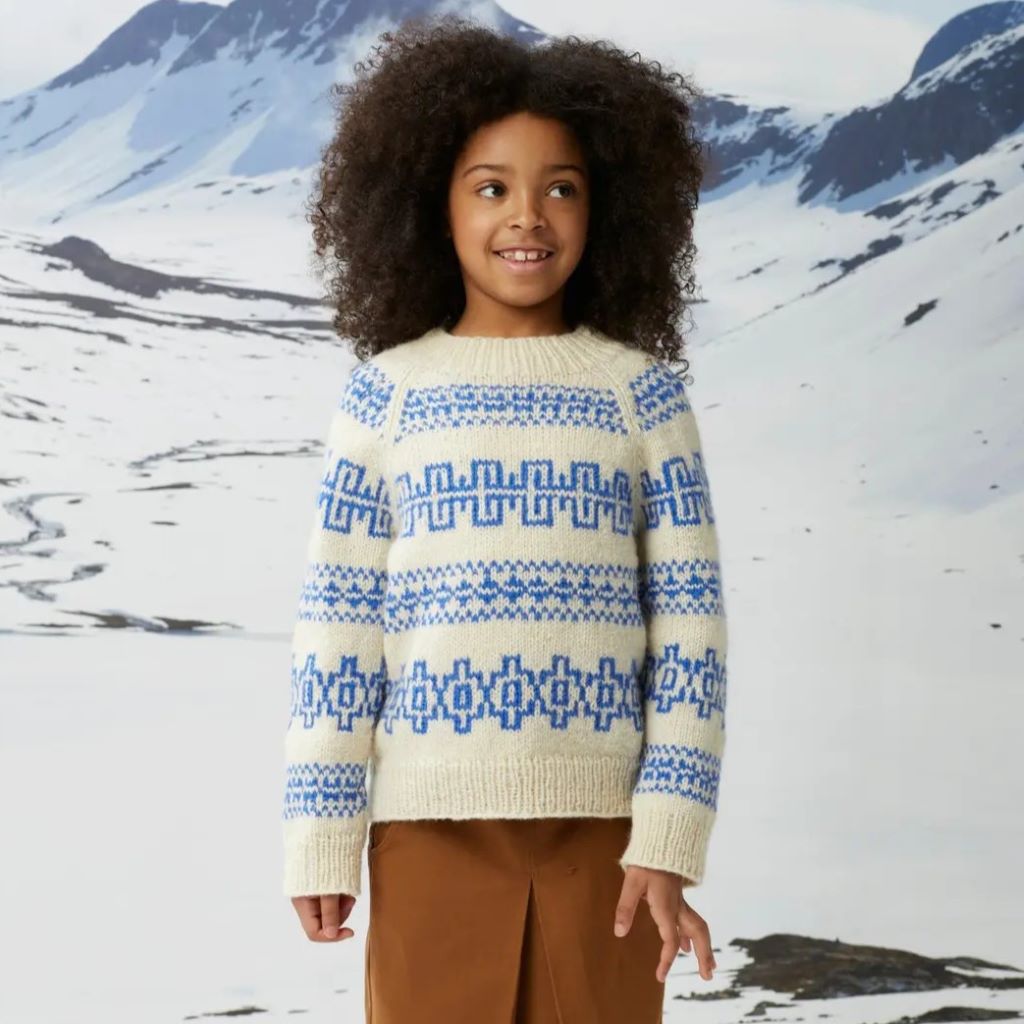 Fjæregenser Kit - children's sweater by Rauma – Laine des Iles